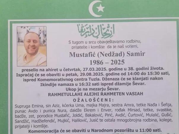 Famous Date of Jennus Police officer Samir Mustafic - BosniaToday.ba