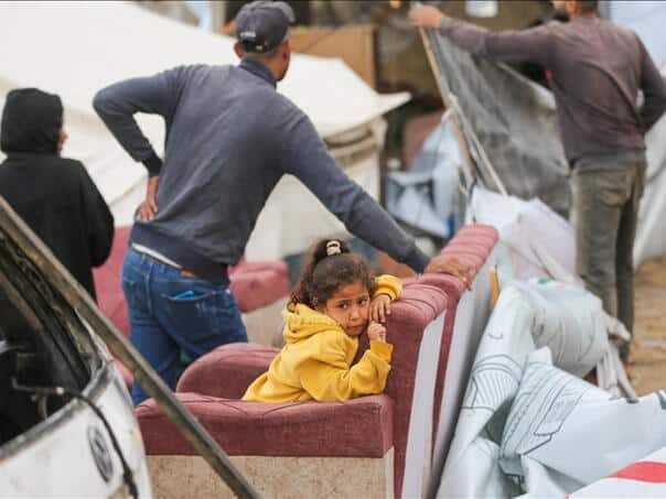 Palestinian families in Gaza are enduring the cold in their tents ...